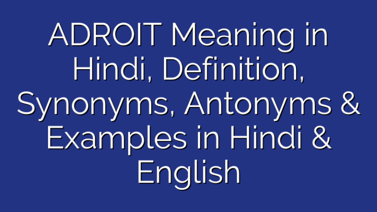 Adroit का अर्थ, उदाहरण & मतलब | Adroit Meaning In Hindi | English To ...